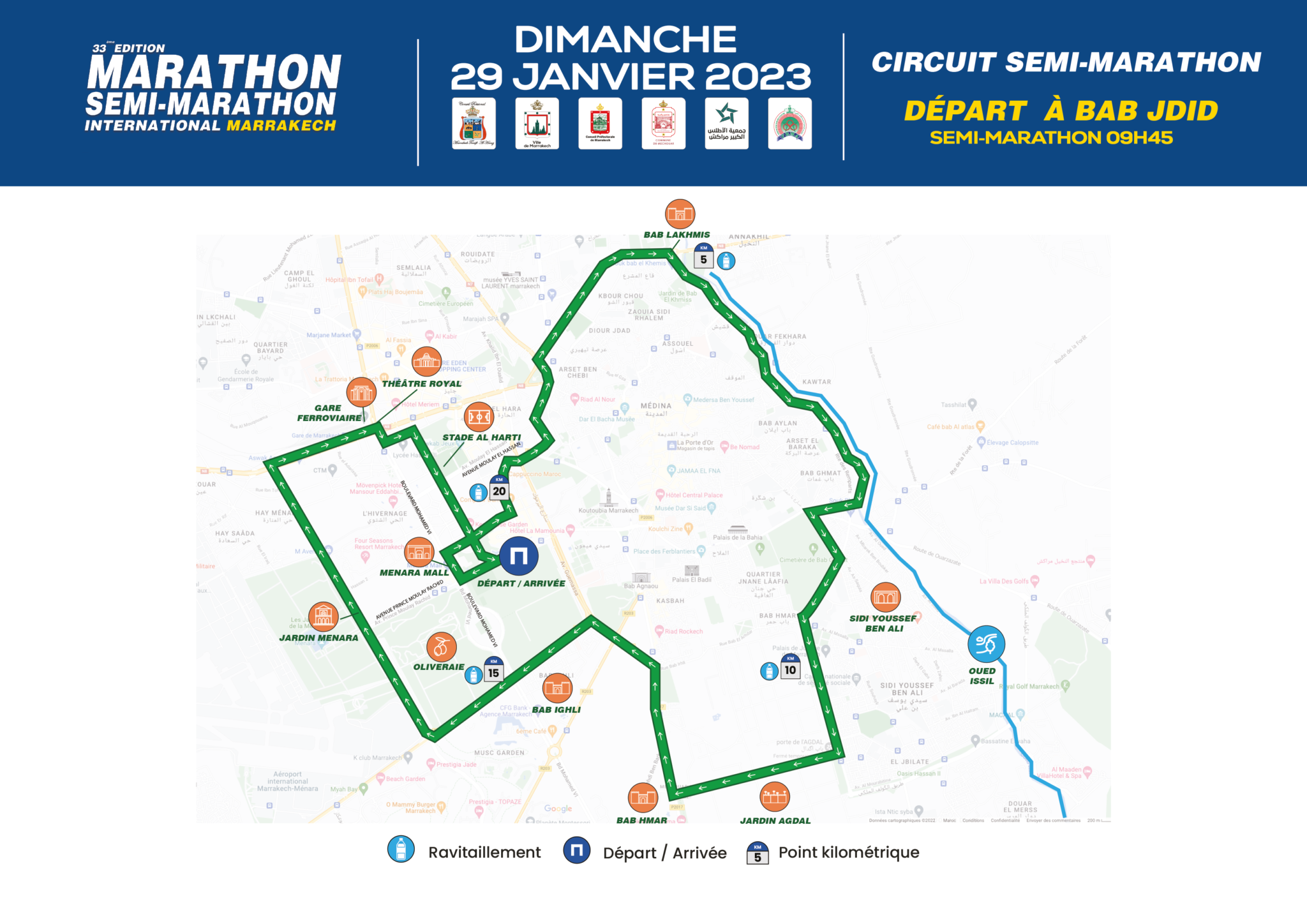 Parcours – Marathon International de Marrakech