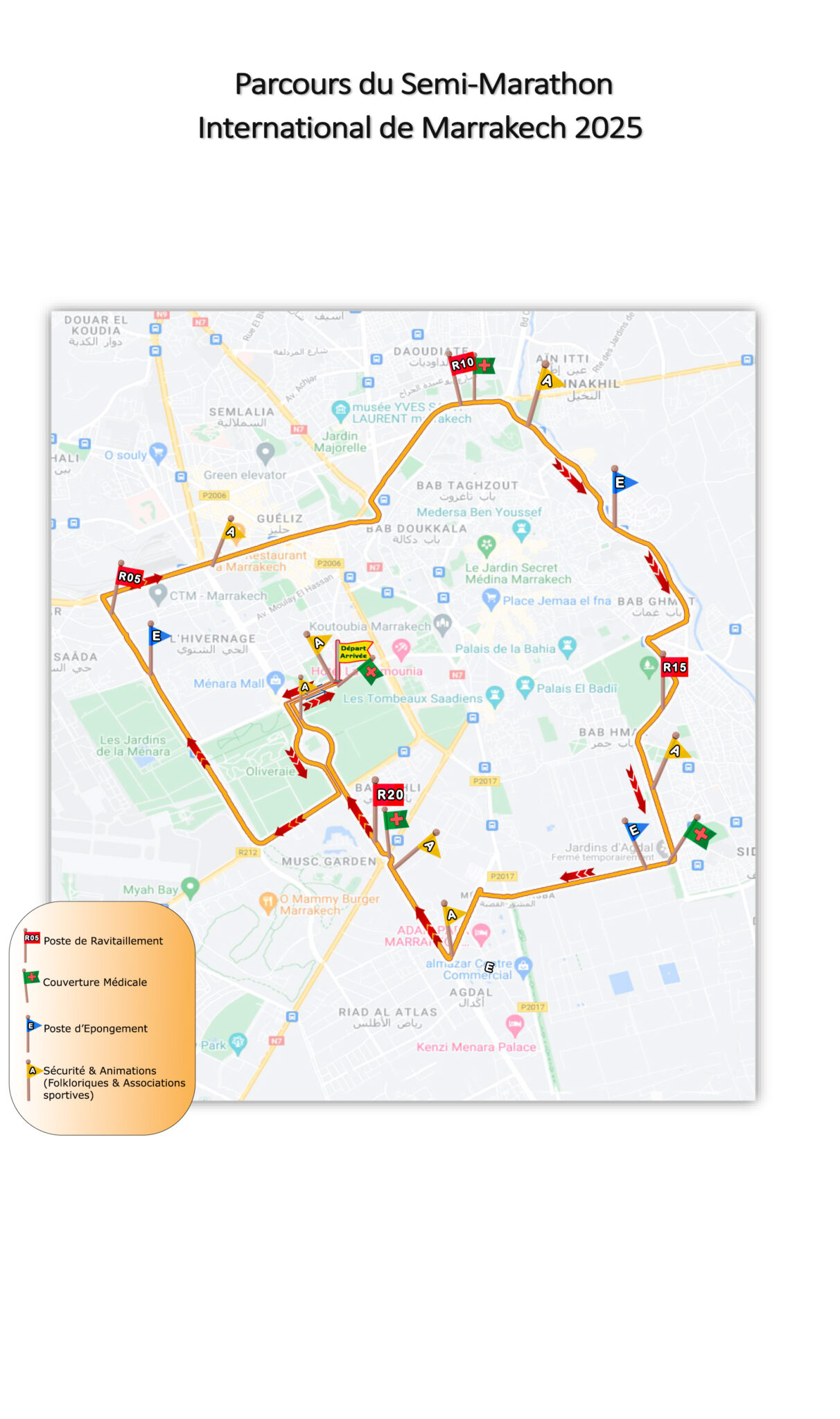 Parcours – Marathon International de Marrakech